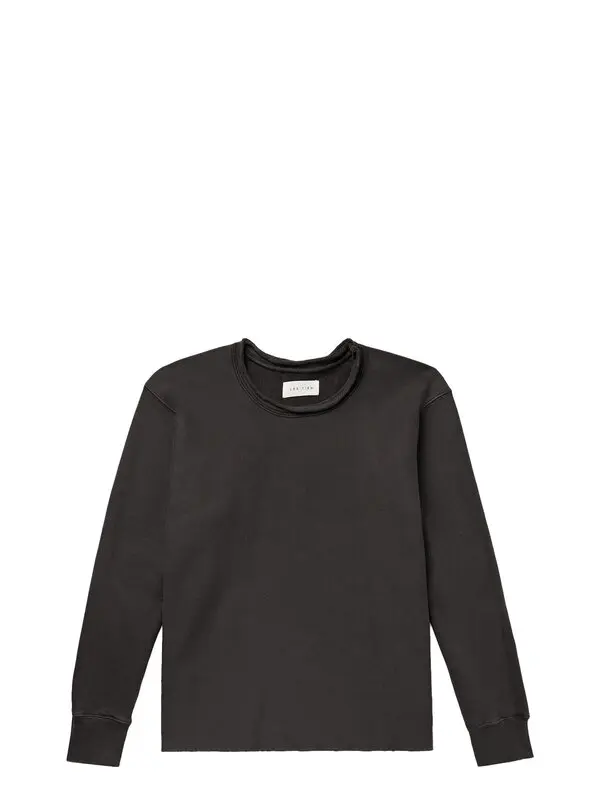 LES TIEN Cotton-jersey Sweatshirt - Black