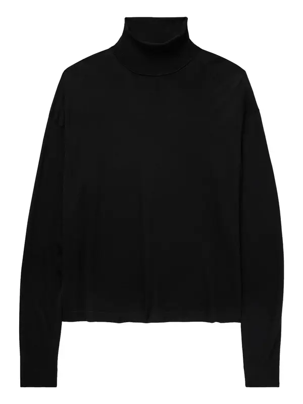 THE ROW Mavel Wool Rollneck Sweater - Black