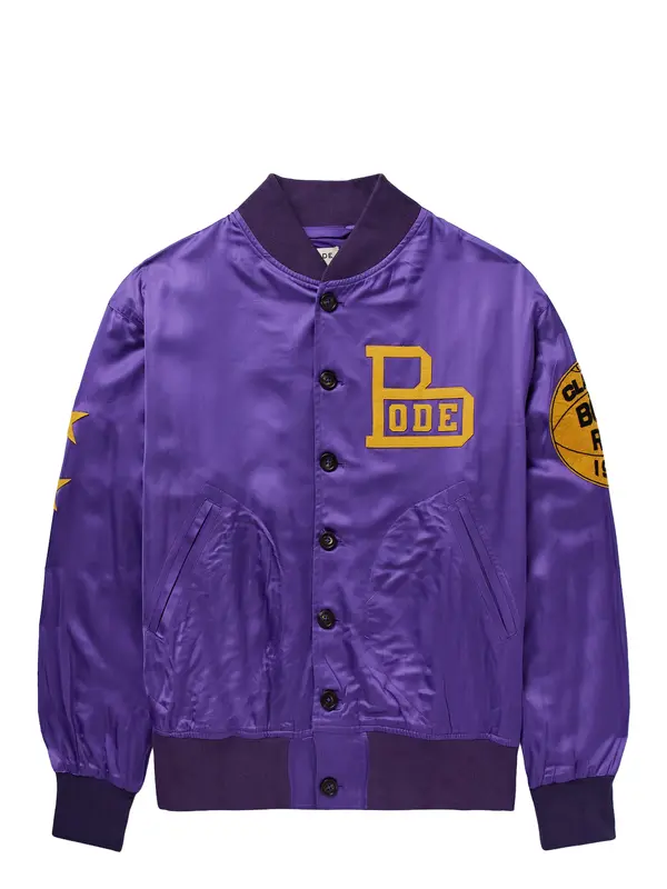 BODE Athlete's Rally Logo-appliquéd Bomber Jacket - Purple
