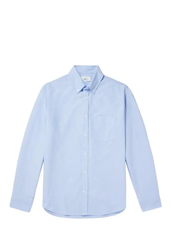 Mr P. Button-down Collar Organic Cotton Oxford Shirt - Blue