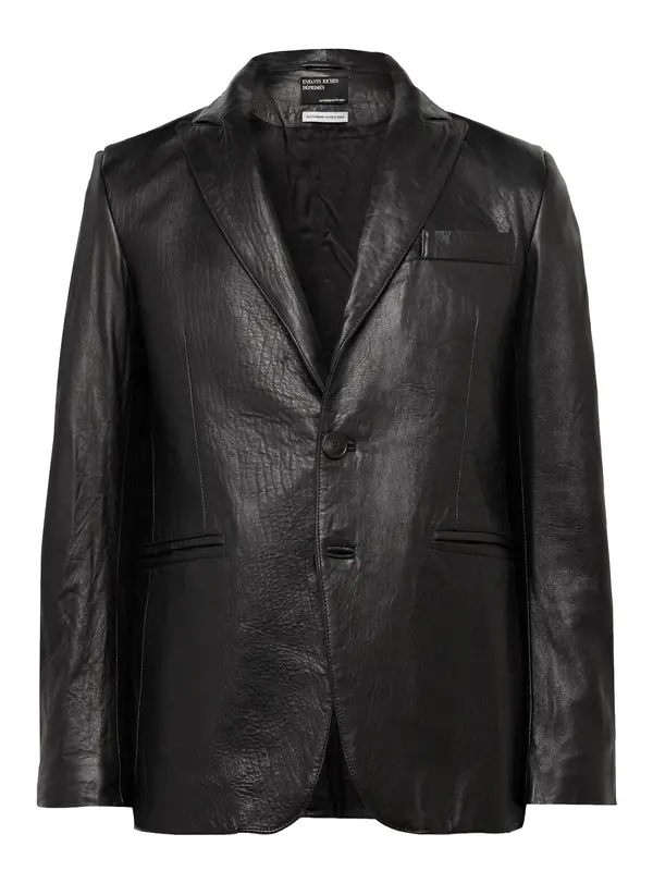 Enfants Riches Déprimés Slim-fit Crinkled-leather Blazer - Black