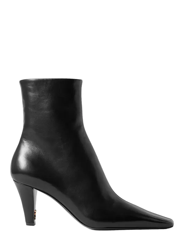 Saint Laurent Jill Embellished Leather Ankle Boots - Black
