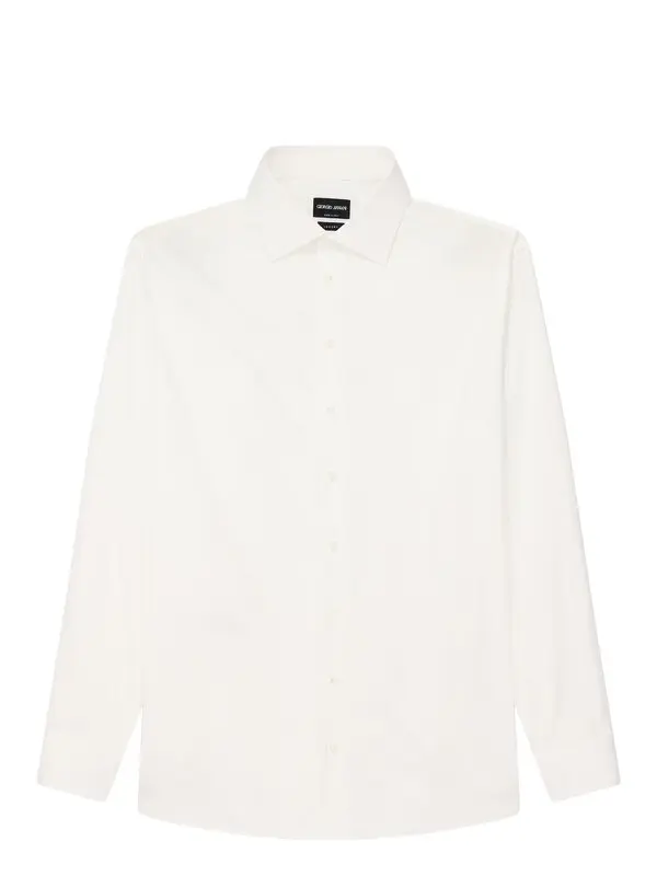 Giorgio Armani Regular-fit Shirt In Luxury Cotton Twill - White