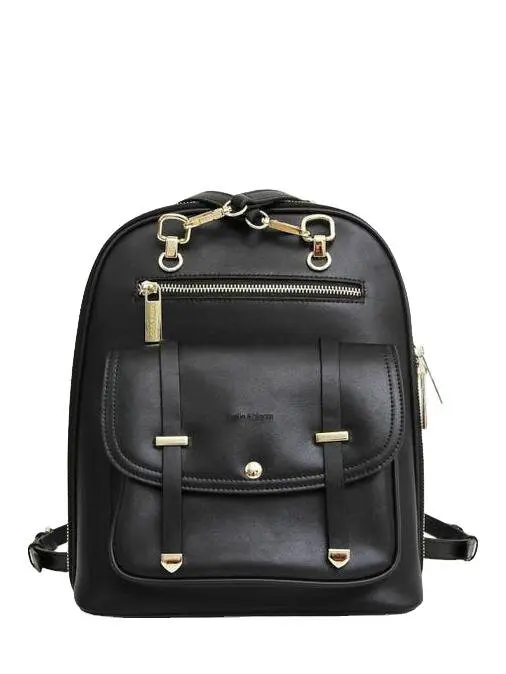 BELLE & BLOOM 5th Ave Leather Backpack - Black