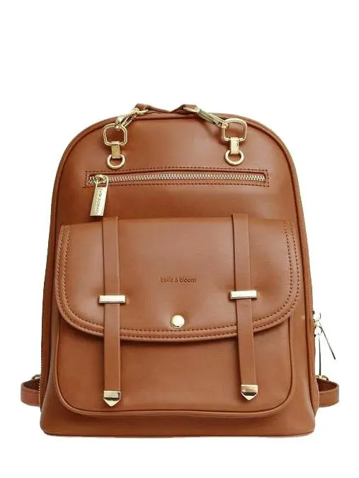BELLE & BLOOM 5th Ave Leather Backpack - Camel