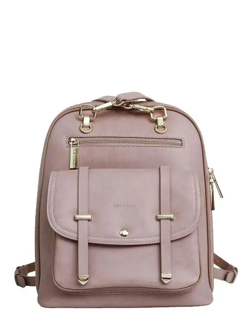 BELLE & BLOOM 5th Ave Leather Backpack - Dusty Pink