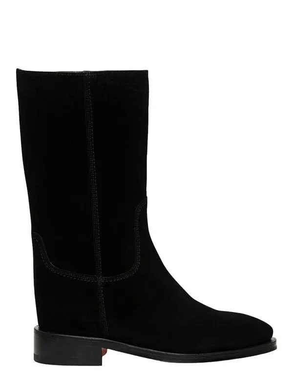 Santoni Suede Ankle Boots - Black