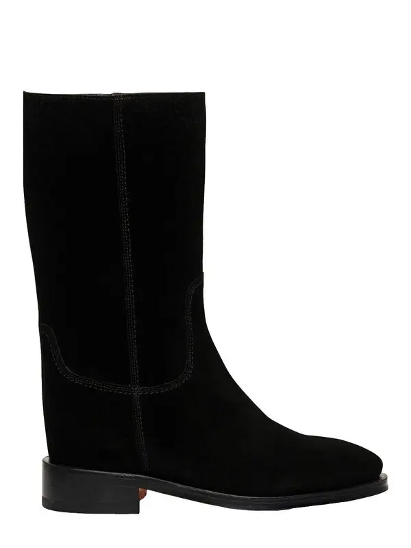 Santoni Suede Ankle Boots - Black