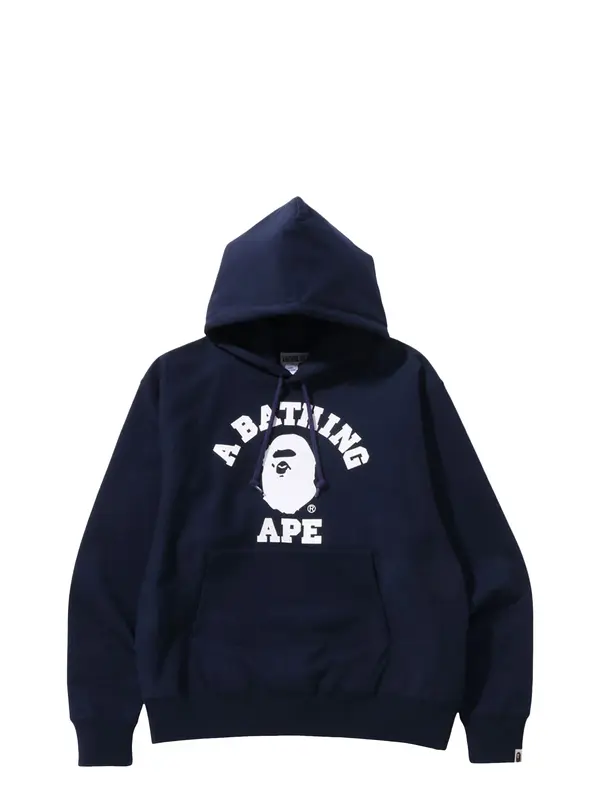 A BATHING APE Classic College Relaxed Fit Pullover Hoodie - Blue