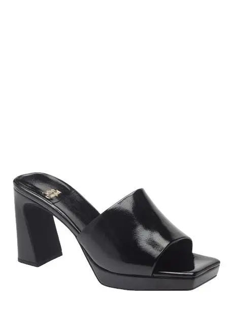 Jeffrey Campbell Dress Code Sandal - Black Crinkle Patent