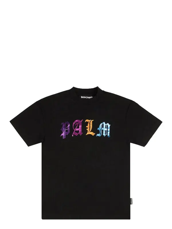 Palm Angels Gothic Logo Tee /multicolor - Black