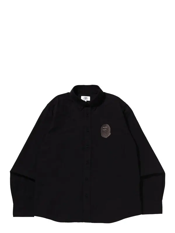 A BATHING APE One Point Corduroy Relaxed Fit Shirt - Black