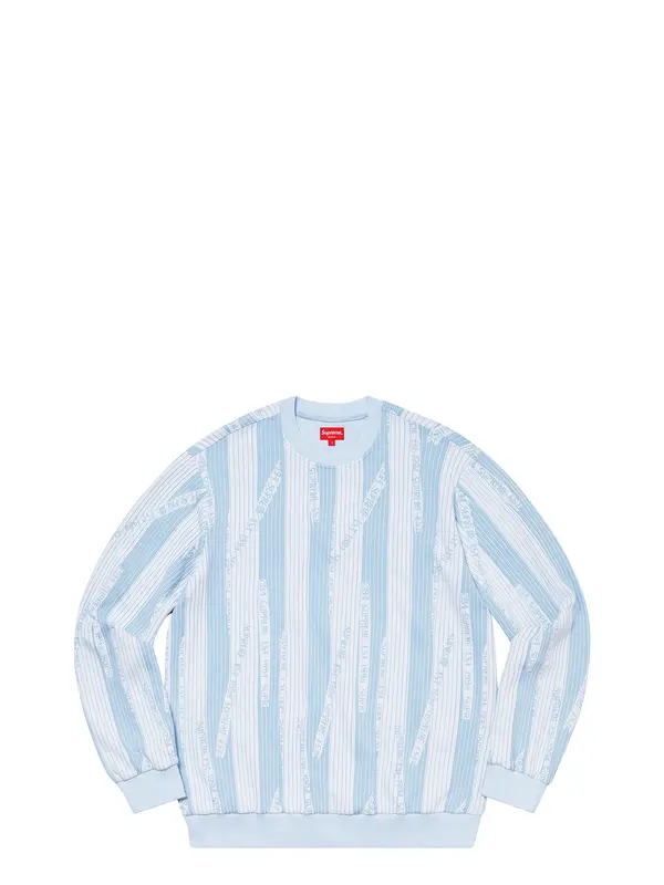 Supreme Textured Stripe Crewneck - Blue