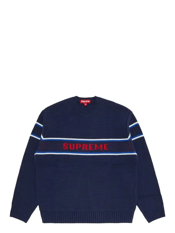 Supreme Striped Crewneck Sweater - Blue