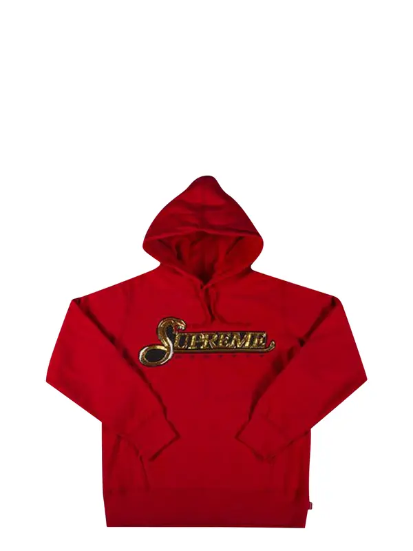 Supreme Sequin Viper Hooded Sweatshirt - Red