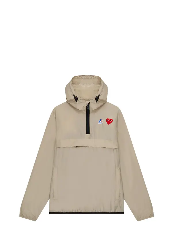Play Comme Des Garcon X K-way Half-zip Packable Jacket - Tan