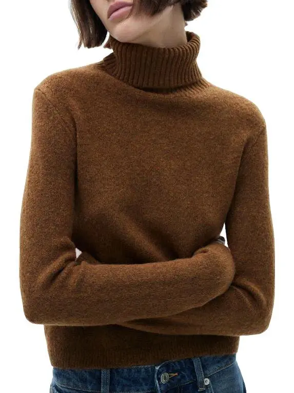 Mango Mariana Turtleneck Sweater - Chocolate
