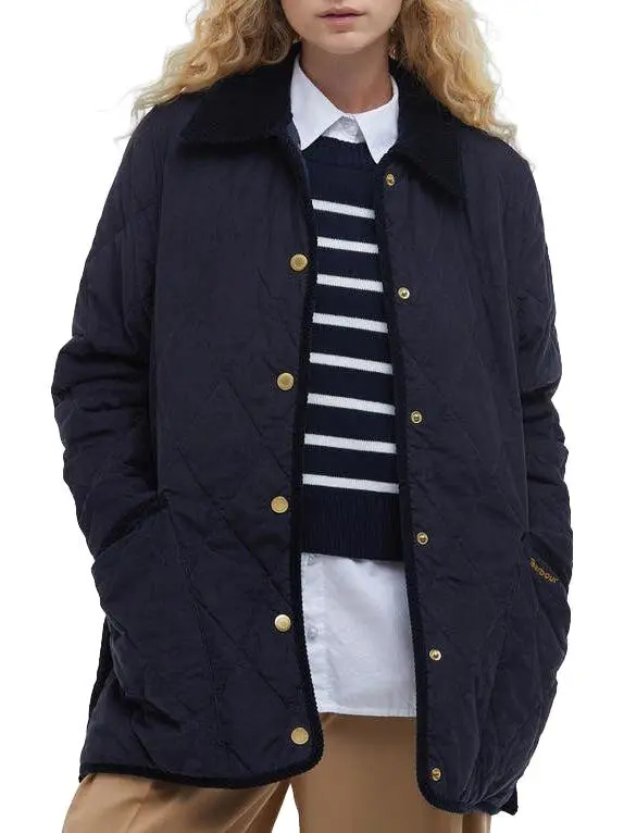 Barbour Cornelia Quilted Jacket - Dark Navy/ Sky Dress Tartan
