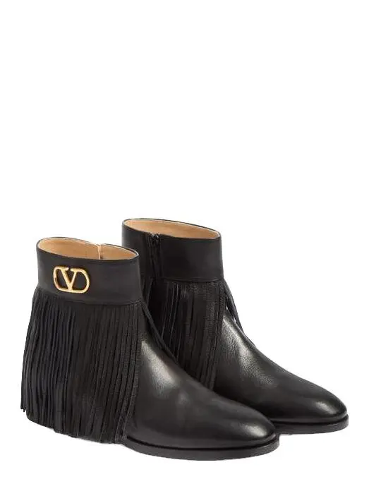 Valentino Garavani Pat Buffalo Ankle Boots - Nero