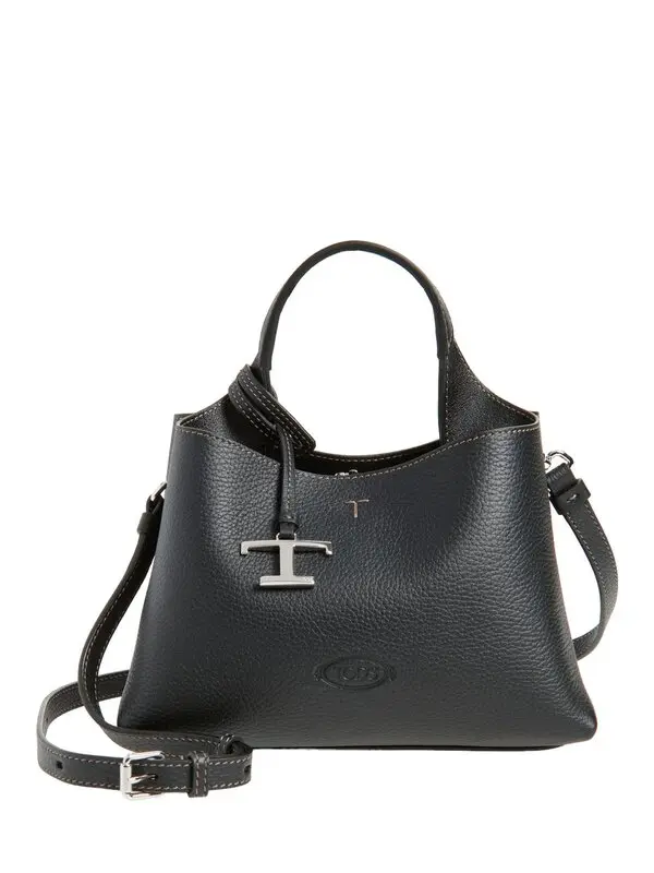 TOD'S Micro Leather Top Handle Bag - Nero