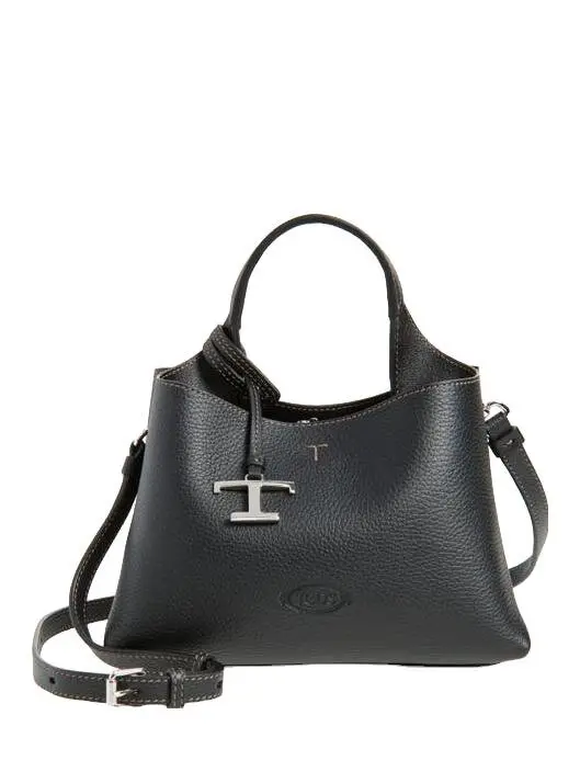 TOD'S Micro Leather Top Handle Bag - Nero