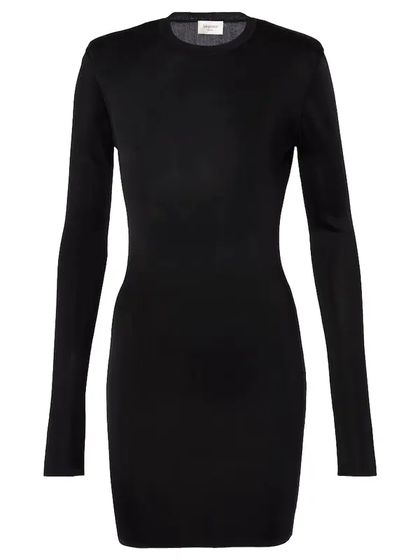 Saint Laurent Knitted Minidress - Black