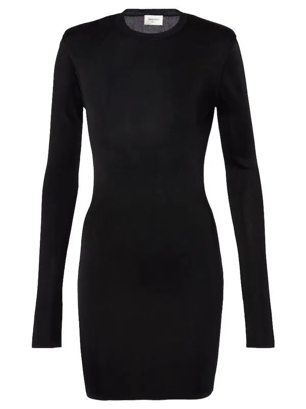 Saint Laurent Knitted Minidress - Black