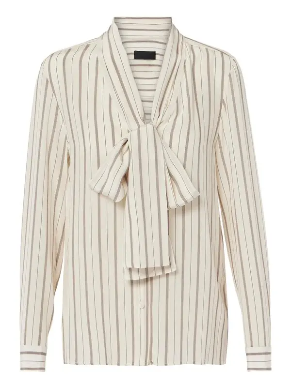NILI LOTAN Angelique Striped Silk Blouse - Multicoloured