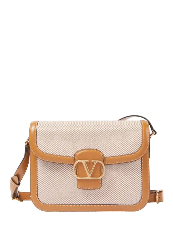 Valentino Garavani 9to5 Vlogo Canvas Shoulder Bag - Neutrals