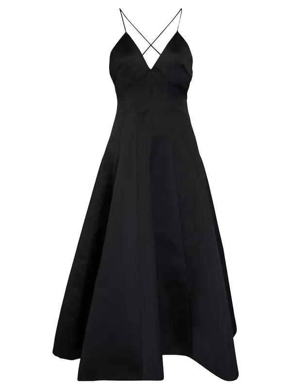 Philosophy Di Lorenzo Serafini Pleated Twill Midi Dress - Black