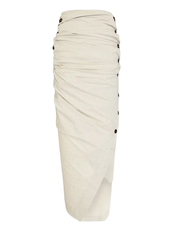 Philosophy Di Lorenzo Serafini Striped Crepe Midi Wrap Skirt - Ivory