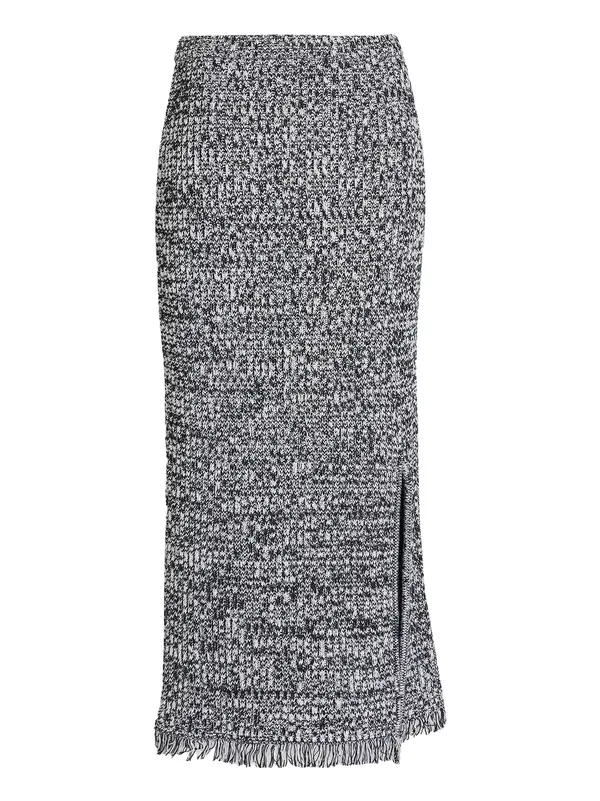 Diane Von Furstenberg Ribbed Cotton Midi Skirt - Black