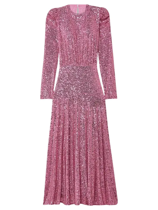 Rixo Cerise Sequined Midi Dress - Pink