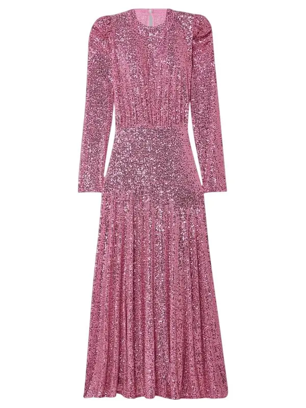 Rixo Cerise Sequined Midi Dress - Pink