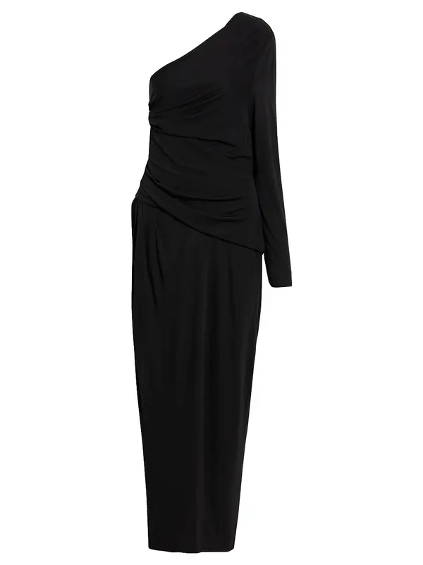 Diane Von Furstenberg Kitanan One-sleeve Maxi Dress - Black