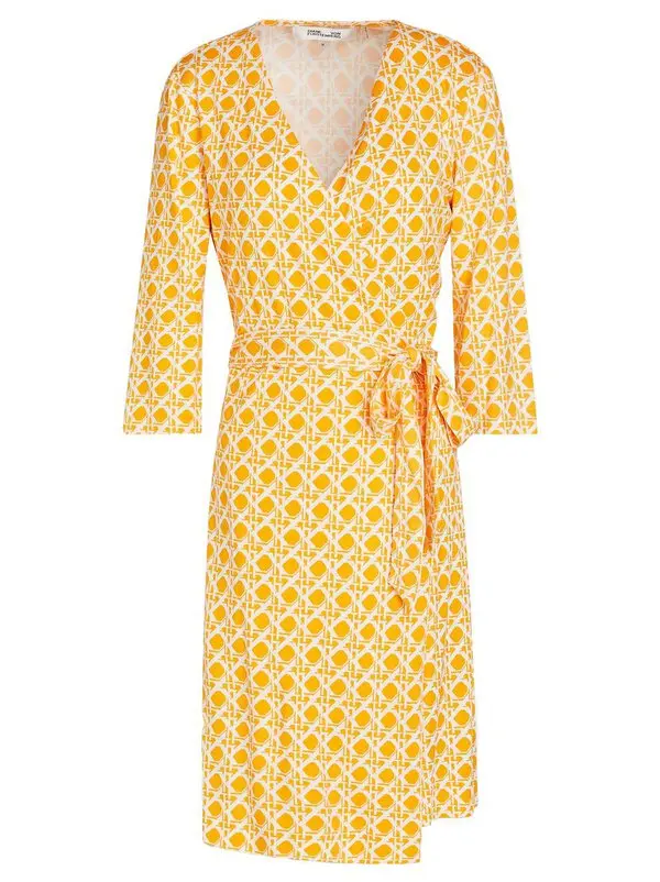 Diane Von Furstenberg Julian Printed Silk-jersey Wrap Dress - Saffron