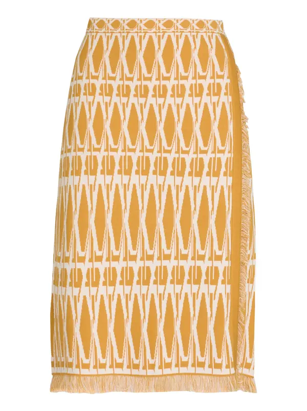 Diane Von Furstenberg Fargo Wrap-effect Jacquard-knit Skirt - Marigold