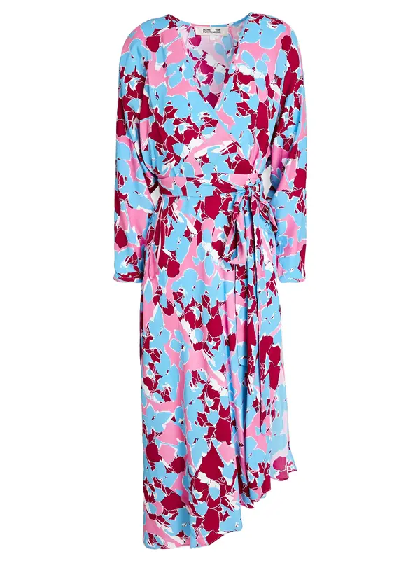 Diane Von Furstenberg Eloise Wrap-effect Printed Crepe Midi Dress - Light Blue