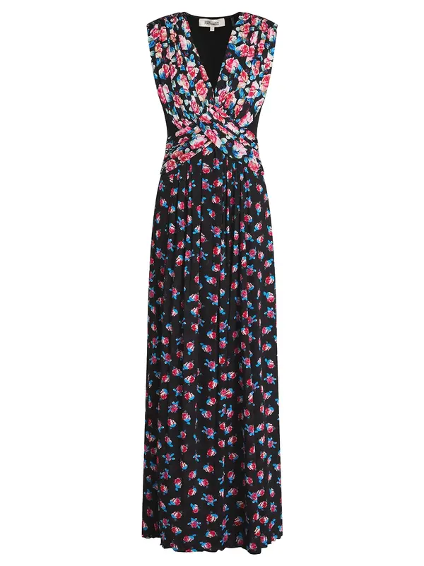 Diane Von Furstenberg Marika Floral-print Maxi Dress - Black