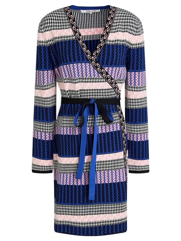 Diane Von Furstenberg Metlia Jacquard-knit Mini Wrap Dress - Royal Blue