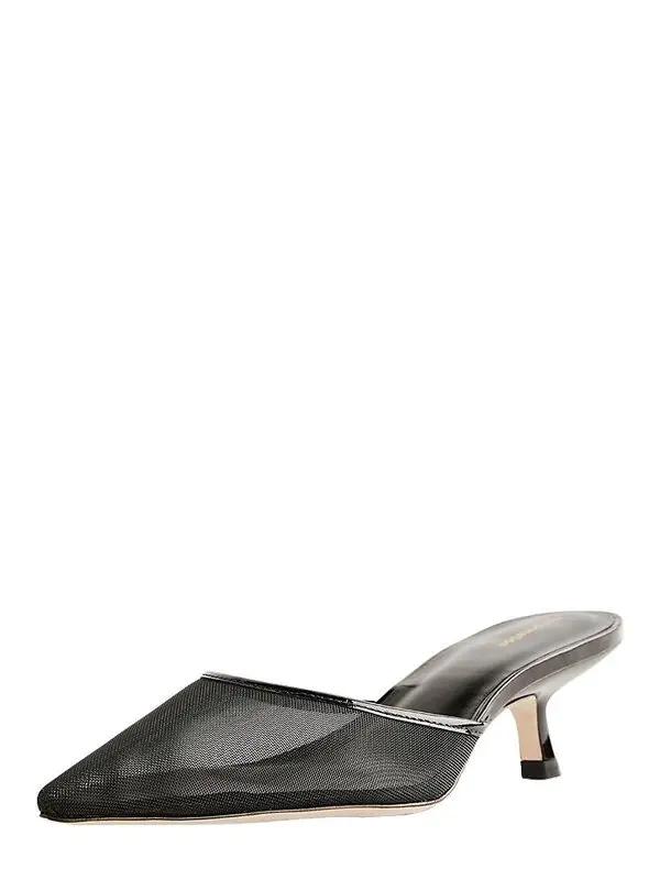 REFORMATION Wilda Kitten Heel Mules - Black