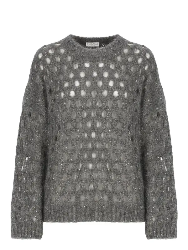 Brunello Cucinelli Sequined Sweater - Grey