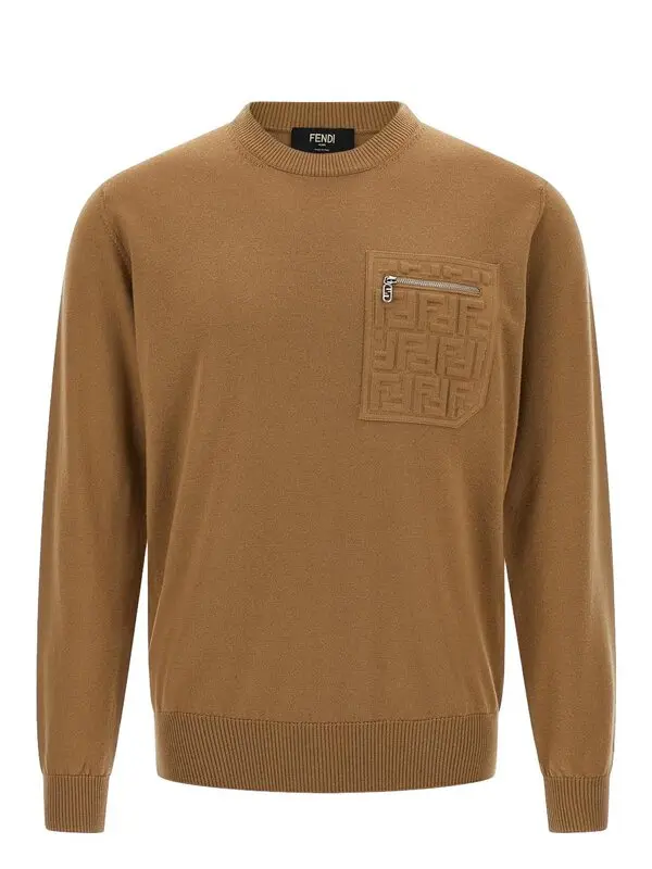 Fendi Ff Pocket Sweater - Beige