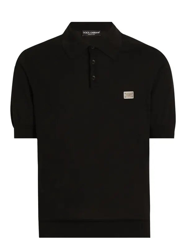 Dolce & Gabbana Cotton Polo-shirt With Logo Tag - Black