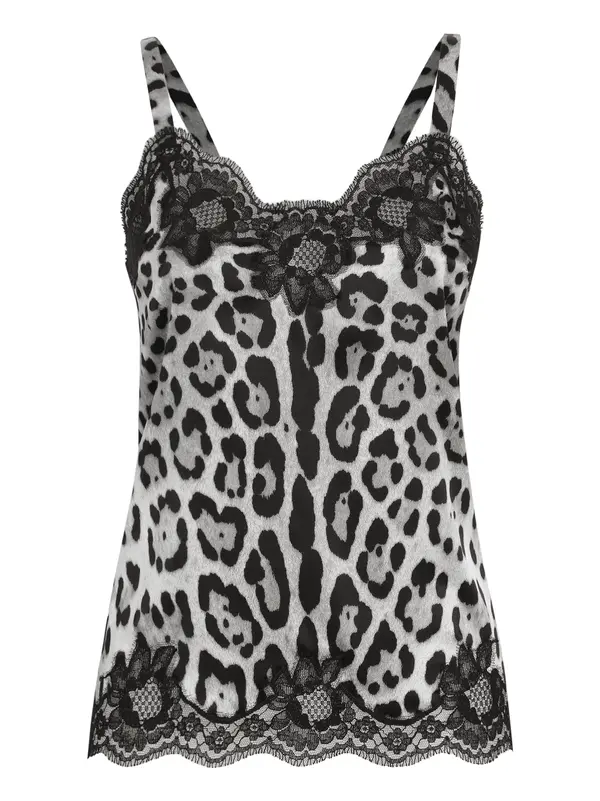 Dolce & Gabbana Leopard Lingerie Top - Print