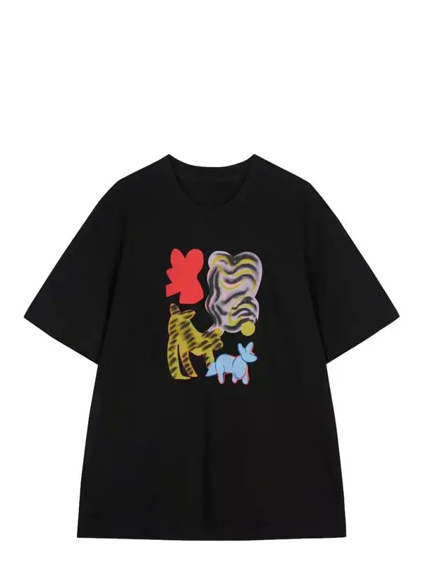 JNBY Cats-printed T-shirt - Black
