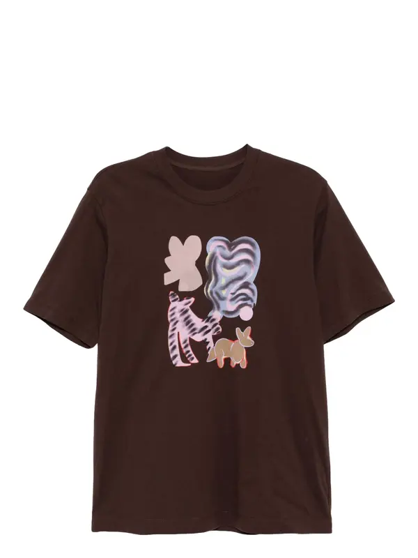 JNBY Cats-printed T-shirt - Brown