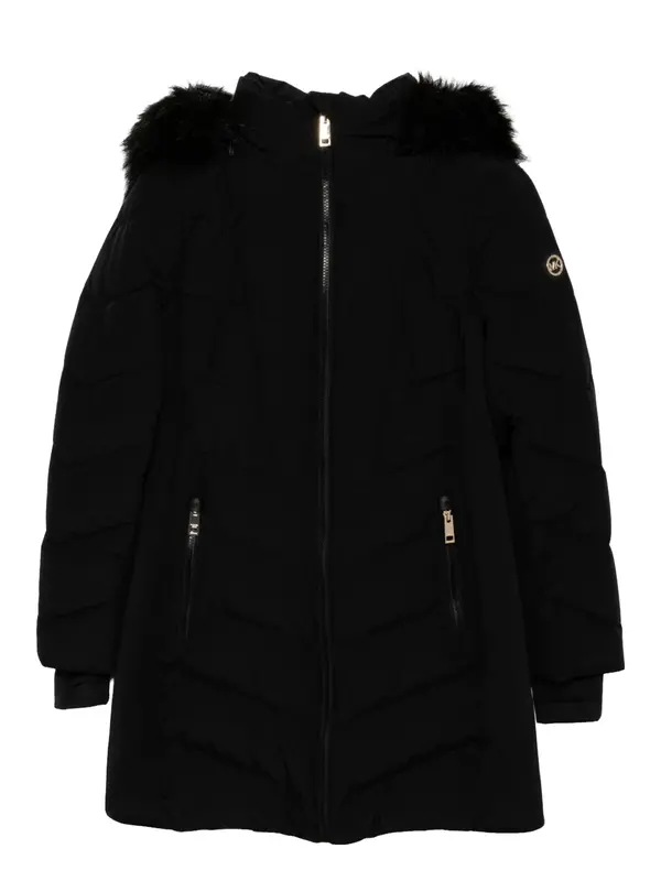 Michael Kors Chevron Padded Coat - Black