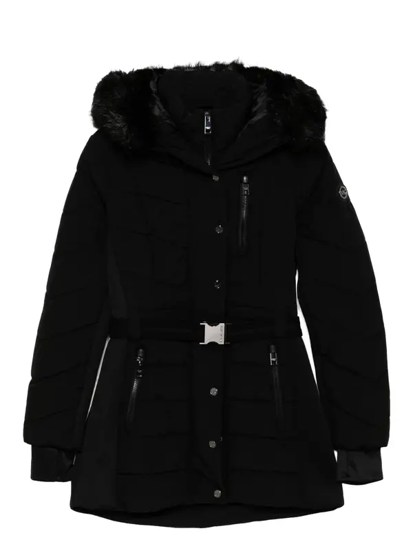 Michael Kors Belted Chevron Jacket - Black