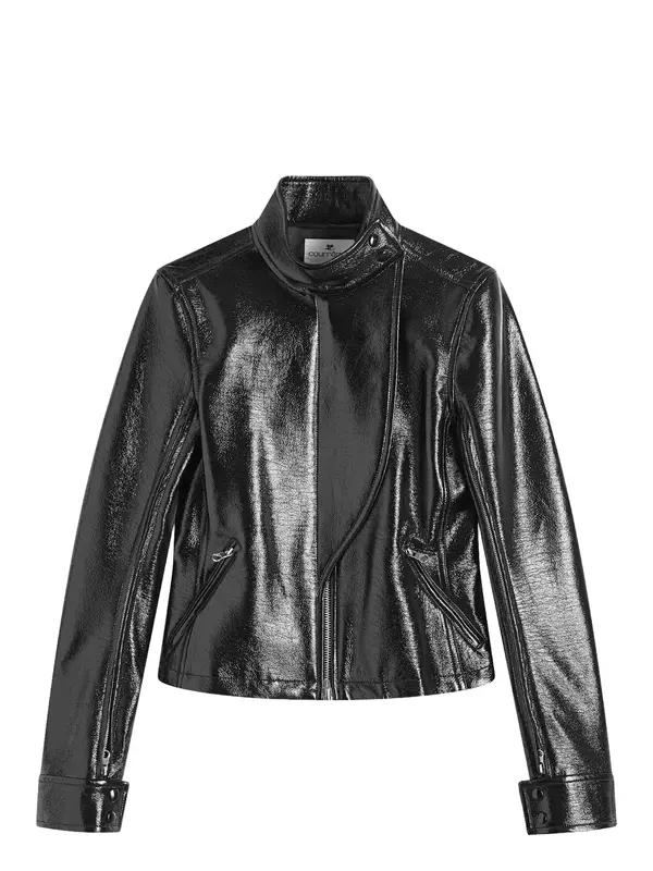 COURREGES Motorcycle Vinyl Jacket - Black